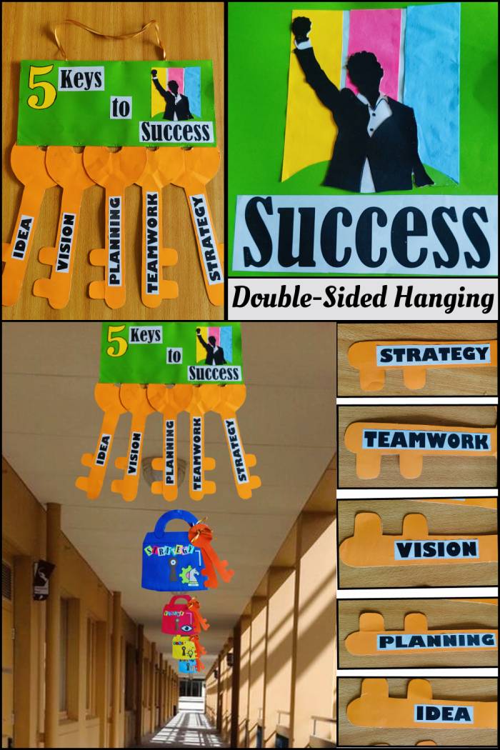 5 Keys to Success: Handmade Double-Sided Hanging for Schools ...
