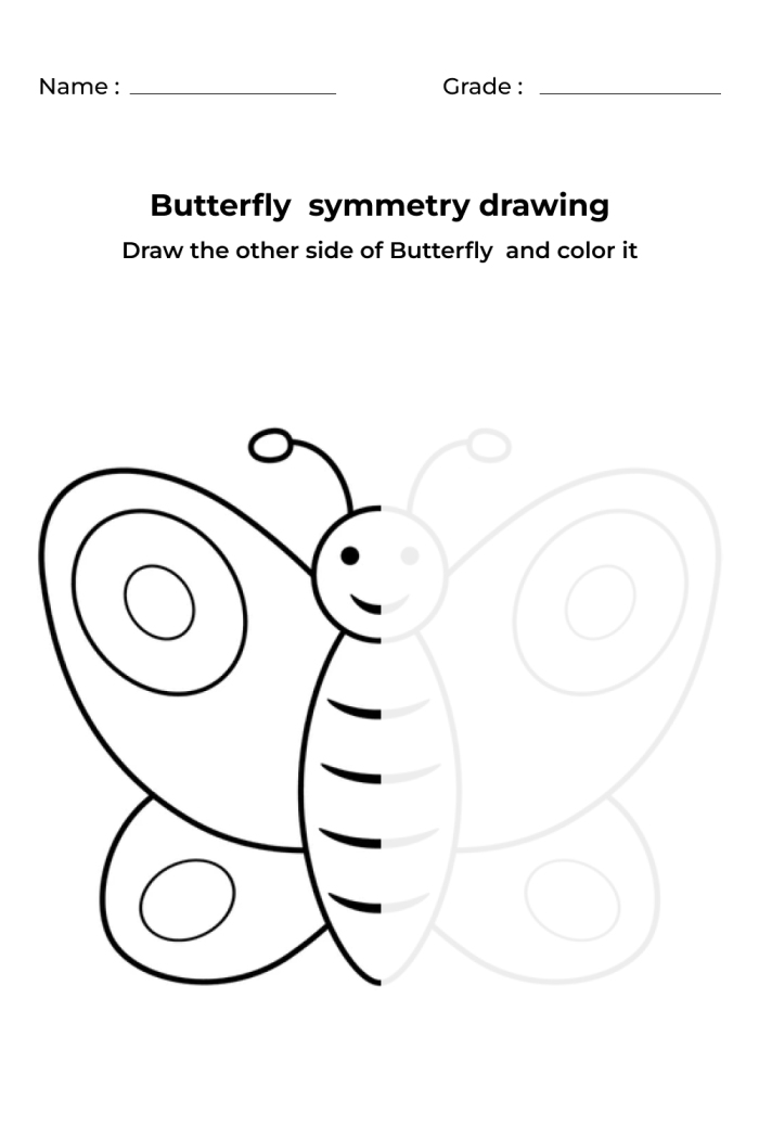 Animal Symmetry Drawing Worksheets | Draw the Other Side - 1thousandideas