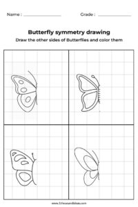 Grid-Based Symmetry Drawing Worksheets: Fun Learning for Kids ...