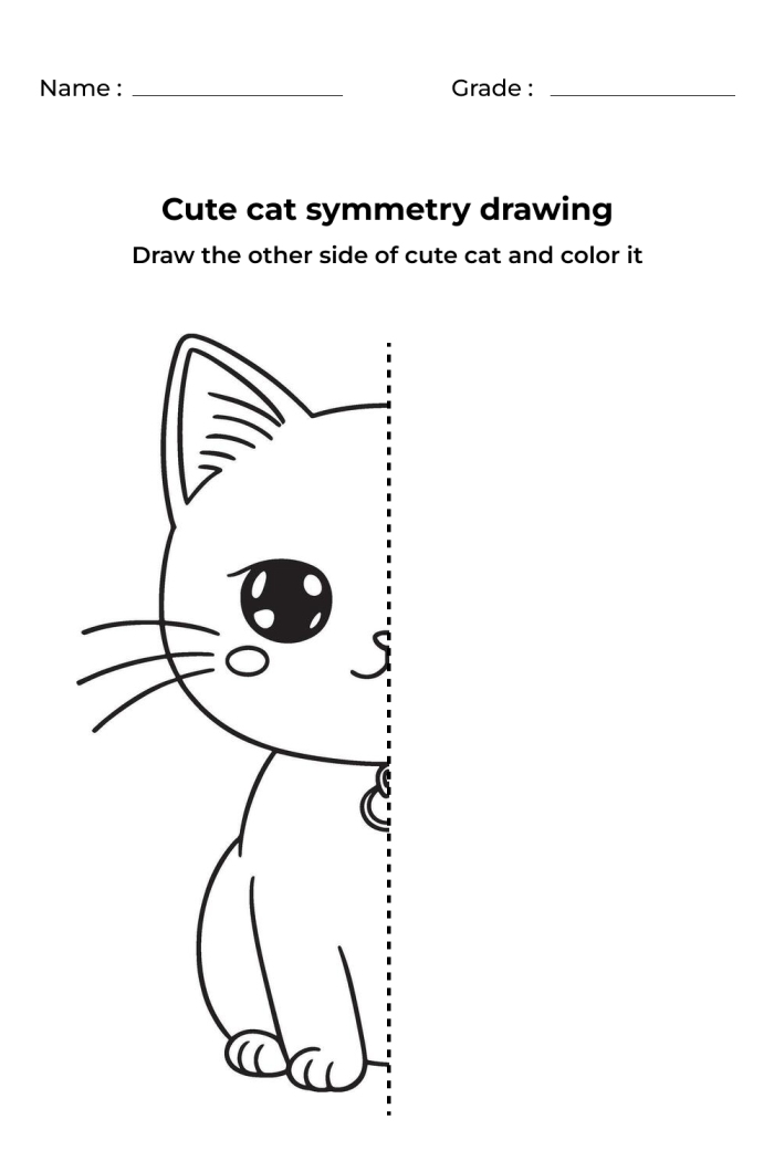 Animal Symmetry Drawing Worksheets | Draw the Other Side - 1thousandideas