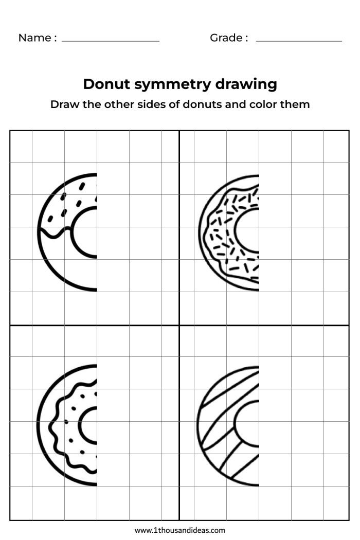 Grid-Based Symmetry Drawing Worksheets: Fun Learning for Kids ...