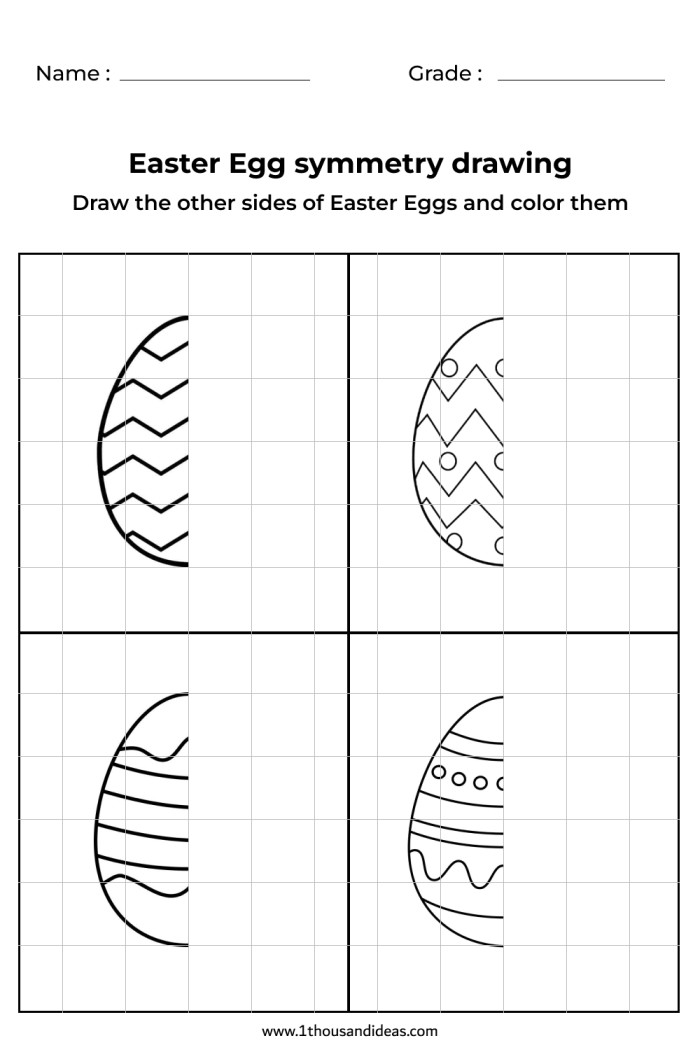 Grid-Based Symmetry Drawing Worksheets: Fun Learning for Kids ...