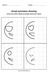 Grid-Based Symmetry Drawing Worksheets: Fun Learning for Kids ...