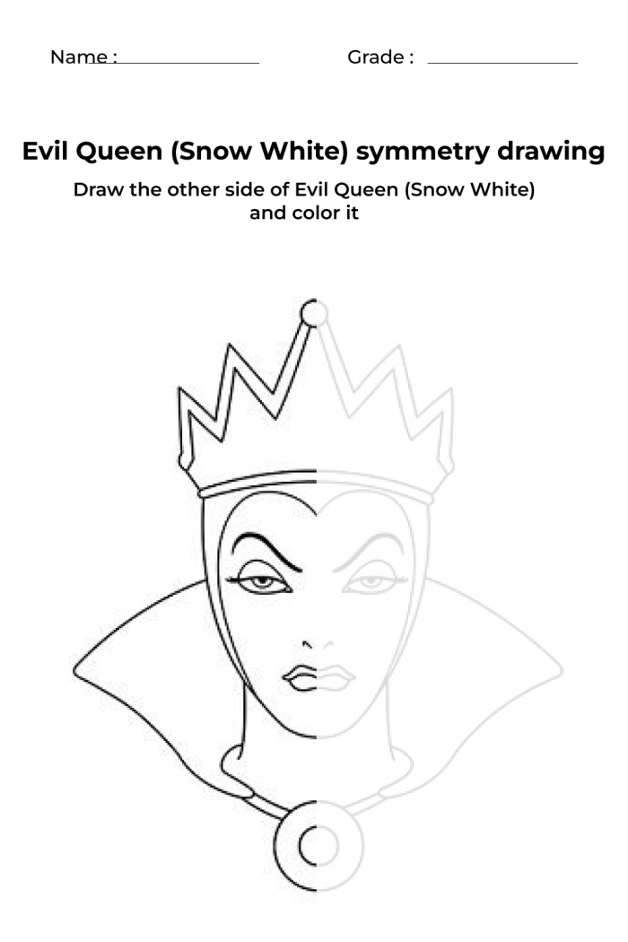 Cartoon Character Symmetry Drawing Worksheets – PDFs - 1thousandideas