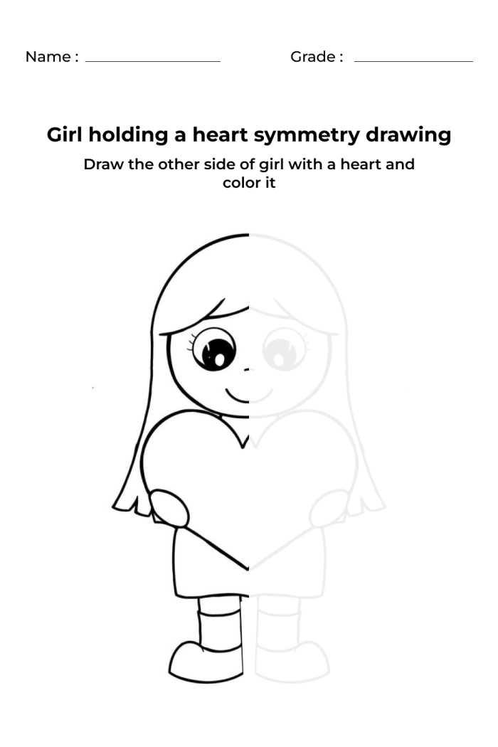 Cartoon Character Symmetry Drawing Worksheets – PDFs - 1thousandideas