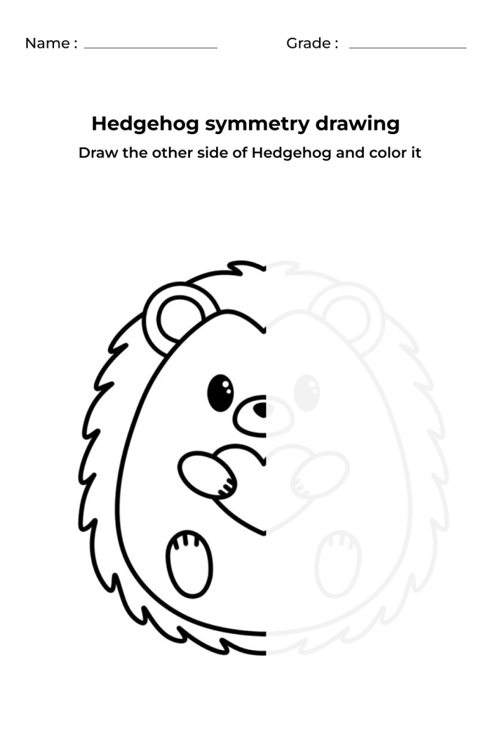 Animal Symmetry Drawing Worksheets | Draw the Other Side - 1thousandideas