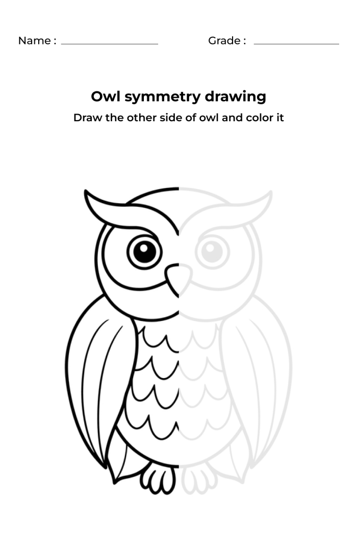 Animal Symmetry Drawing Worksheets | Draw the Other Side - 1thousandideas