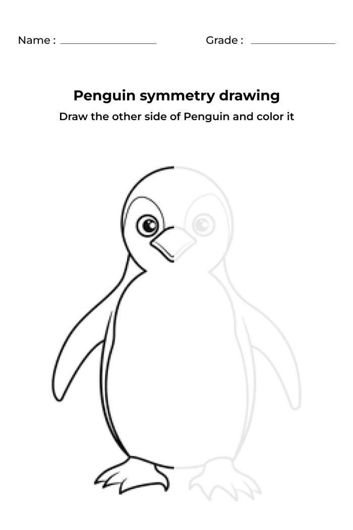 Animal Symmetry Drawing Worksheets | Draw the Other Side - 1thousandideas