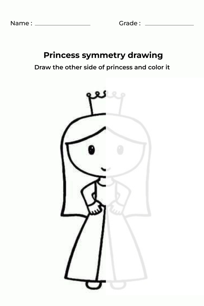 Cartoon Character Symmetry Drawing Worksheets – PDFs - 1thousandideas