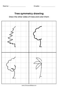 Grid-Based Symmetry Drawing Worksheets: Fun Learning for Kids ...