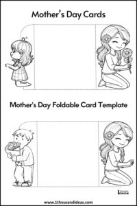 Mother's Day Foldable Card Template (Free Printable) - 1thousandideas