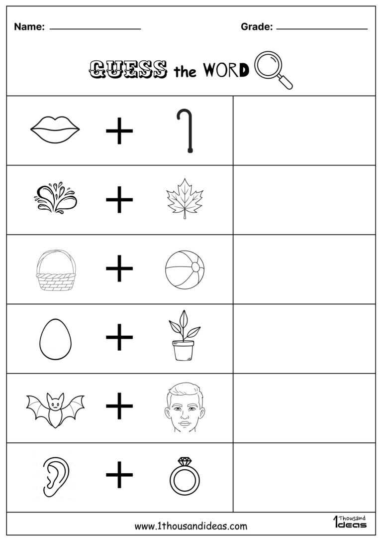 Guess the Word—Free Printable Worksheets for Kids (PDF) - 1thousandideas