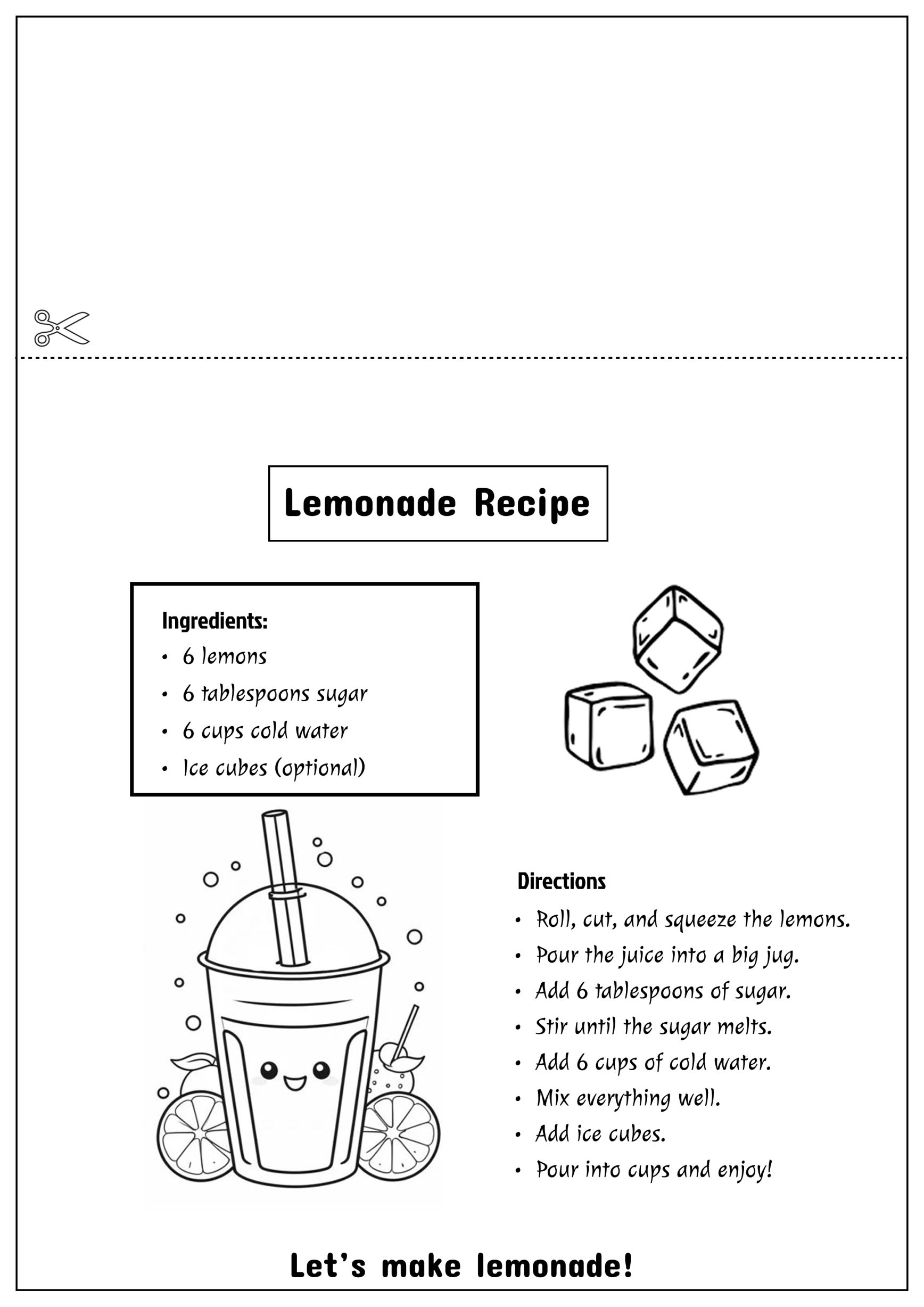 Lemonade Recipe Flipbook Free Printable Templates - 1thousandideas