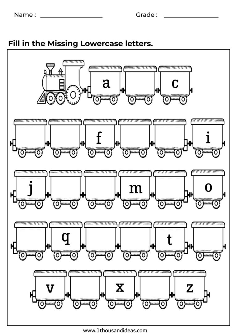 Missing Uppercase and Lowercase Letters Worksheets for Kids ...