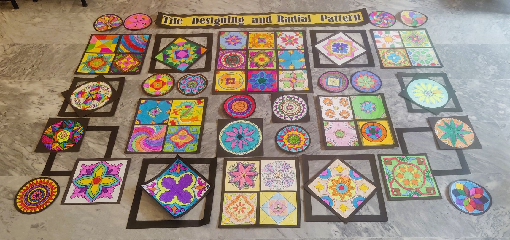 Tile Designing and Radial Patterns Wall Display - 1thousandideas