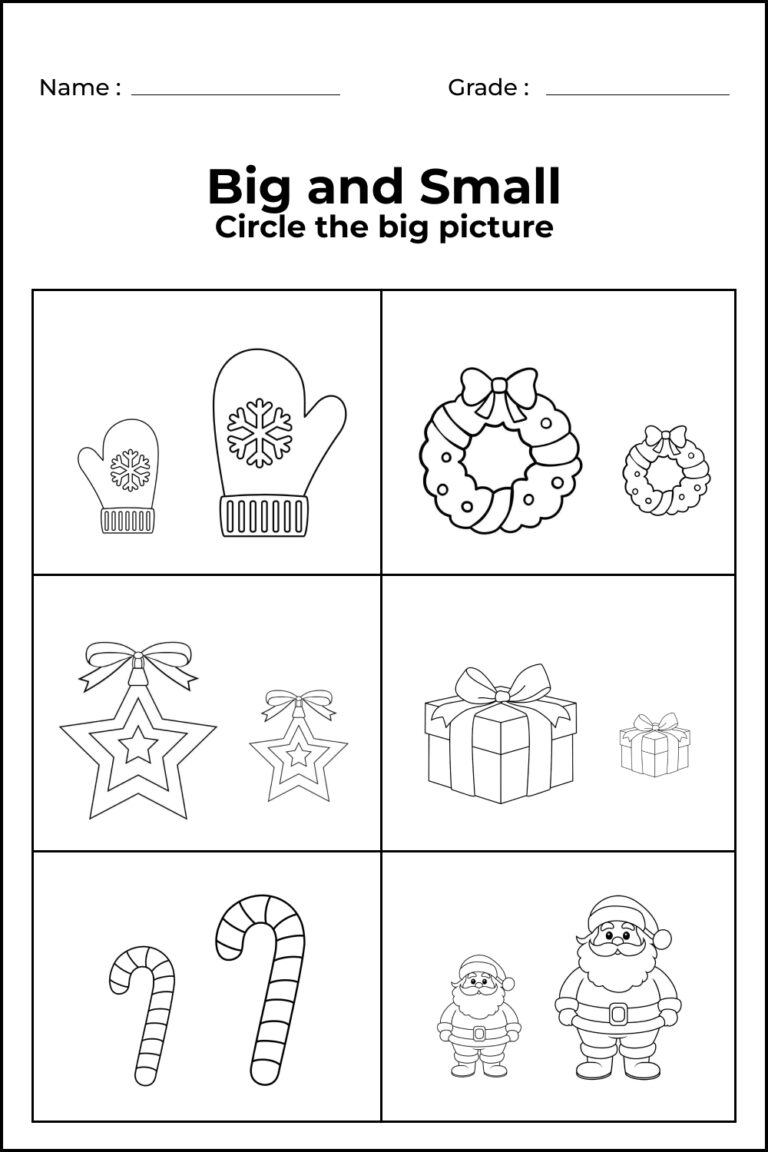 Big and Small Worksheets for Preschoolers | Free PDF Printable ...