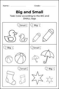 Big and Small Worksheets for Preschoolers | Free PDF Printable ...