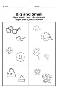Big and Small Worksheets for Preschoolers | Free PDF Printable ...