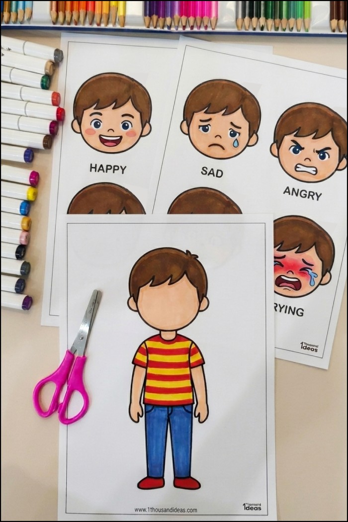 DIY Emotions Flip Book for Kids _ Free Printable Templates - 1thousandideas